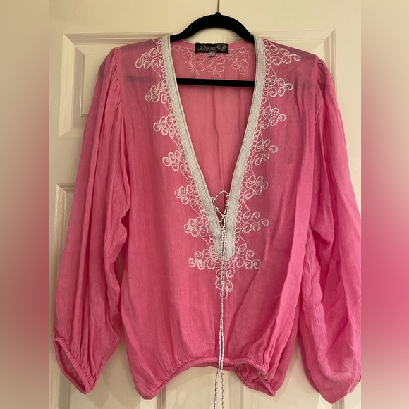 Tops | Donale Blouse With Silver Embroidery | Poshmark